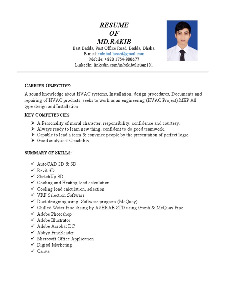 CV For MD Rakib | PDF