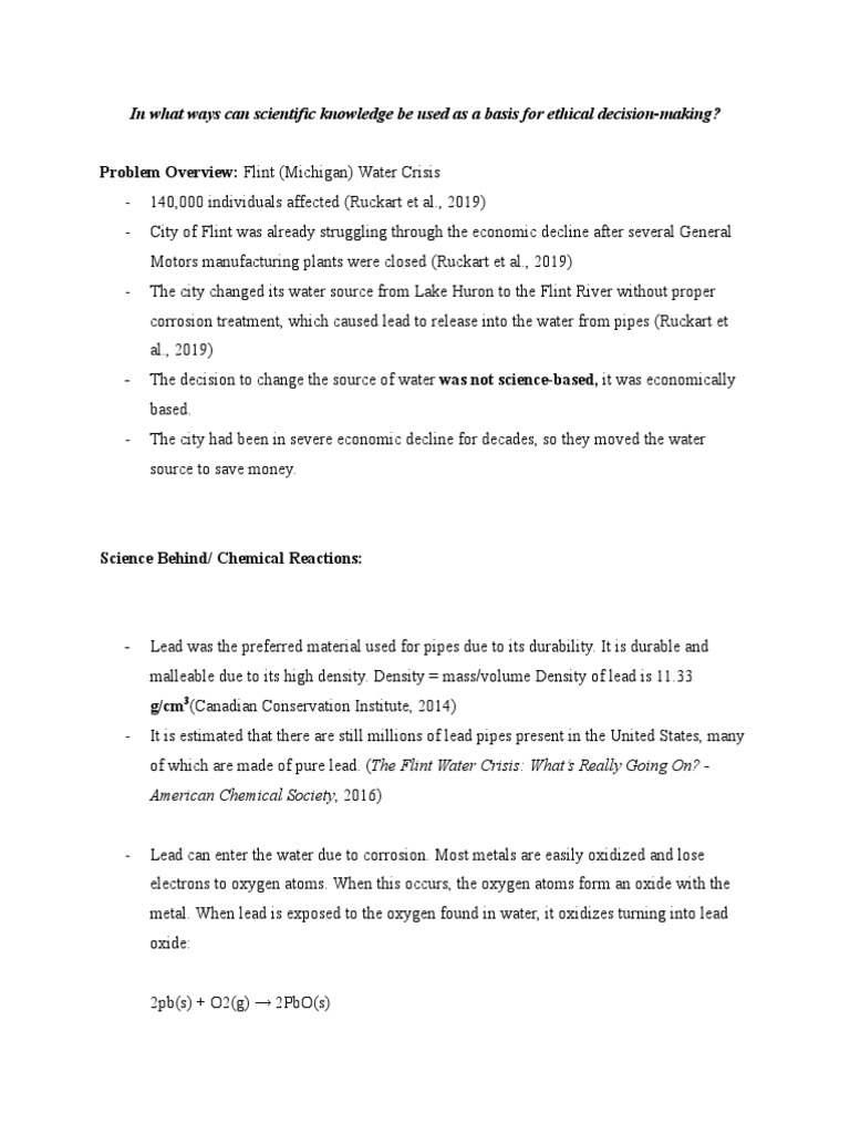 Flint (Michigan) Water Crisis Notes | PDF