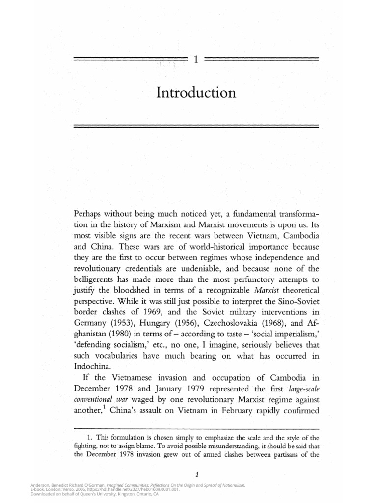 Imagined Communities - Introduction | PDF