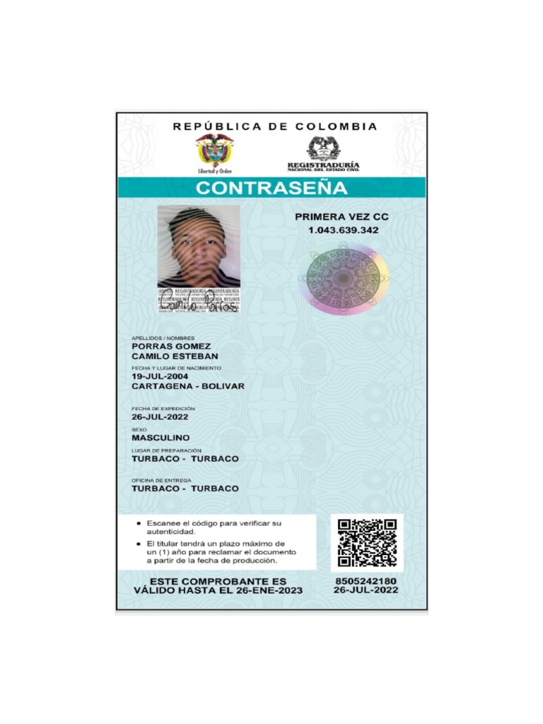 Contraseña de Cedula | PDF