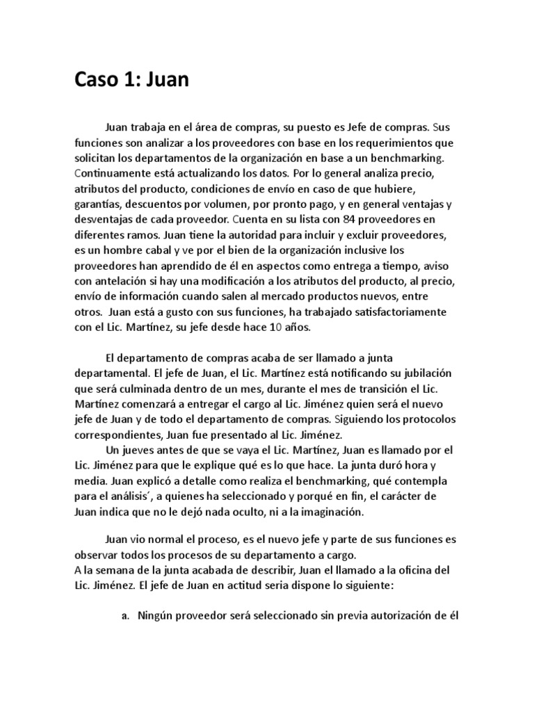 Caso Juan | PDF | Crecimiento personal y profesional | Derecho
