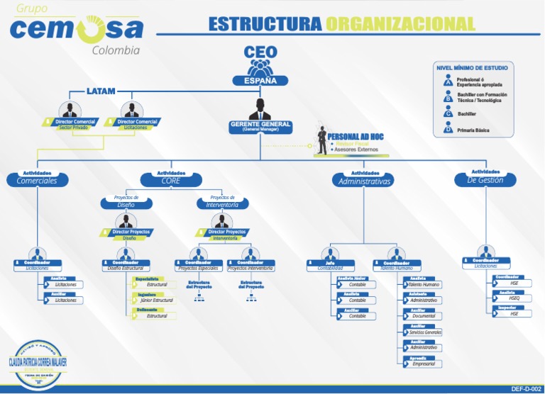 Estructura Organizacional Cemosa | PDF | Business | Economias