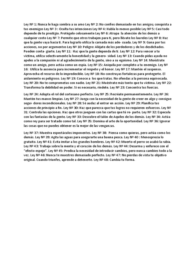 Las 48 Leyes Del Poder | PDF