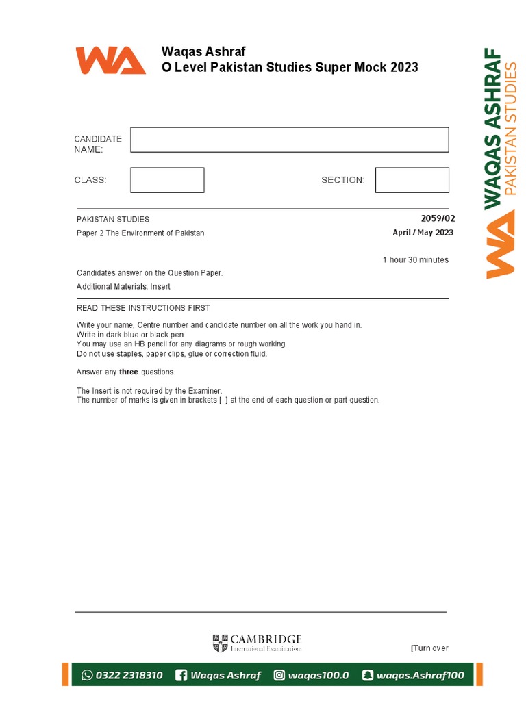 A4 SUPER Geography Mock 2023 | PDF
