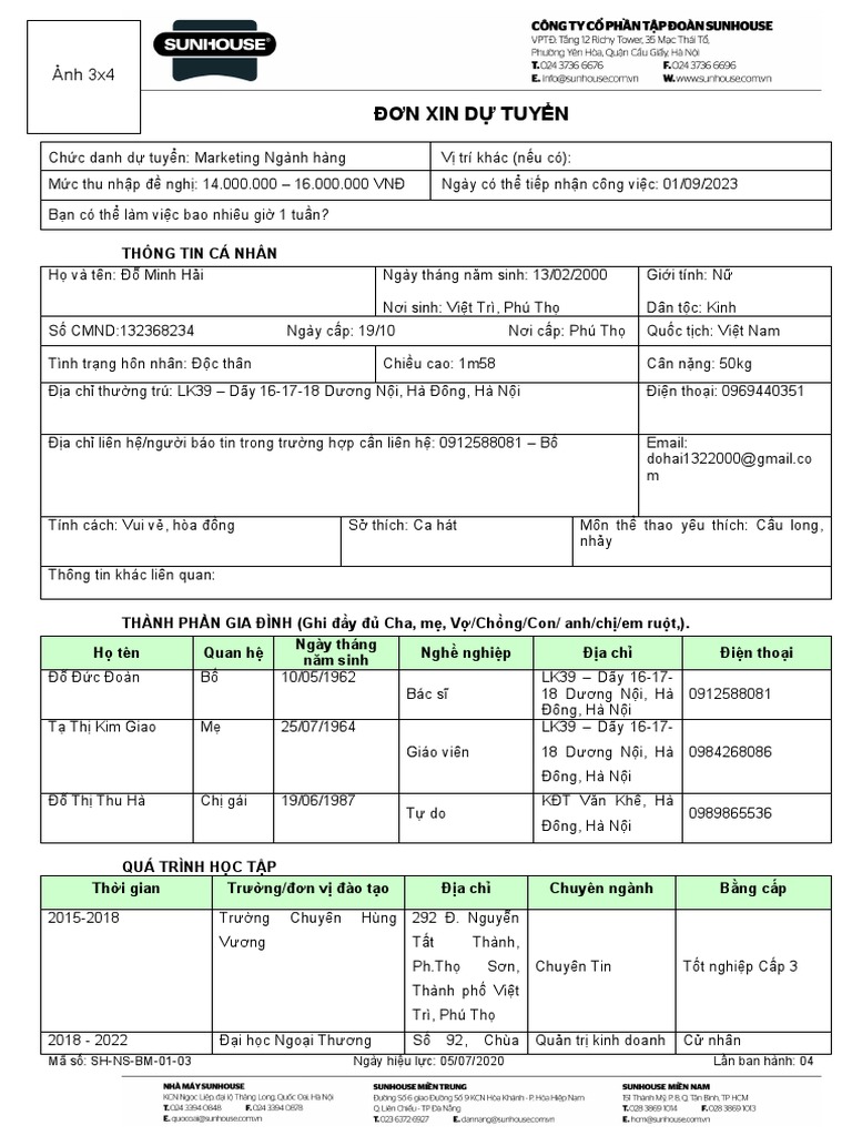 SH NS BM 01 03 Don Xin Du Tuyen | PDF