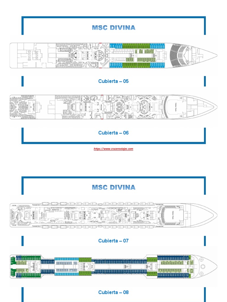 Cubiertas del MSC Divina: Guía Completa | PDF