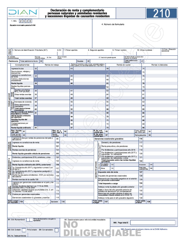 Detalles Renglones Formularios 210 | PDF