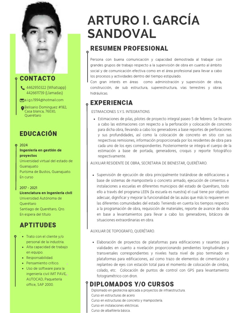 García Sandoval Arturo Iván CV | PDF
