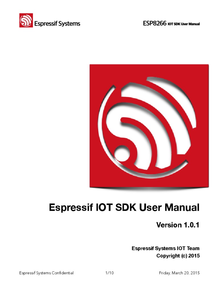 Espressif Esp8266 Iot Sdk User Manual En V1 0 1 Download Free Pdf