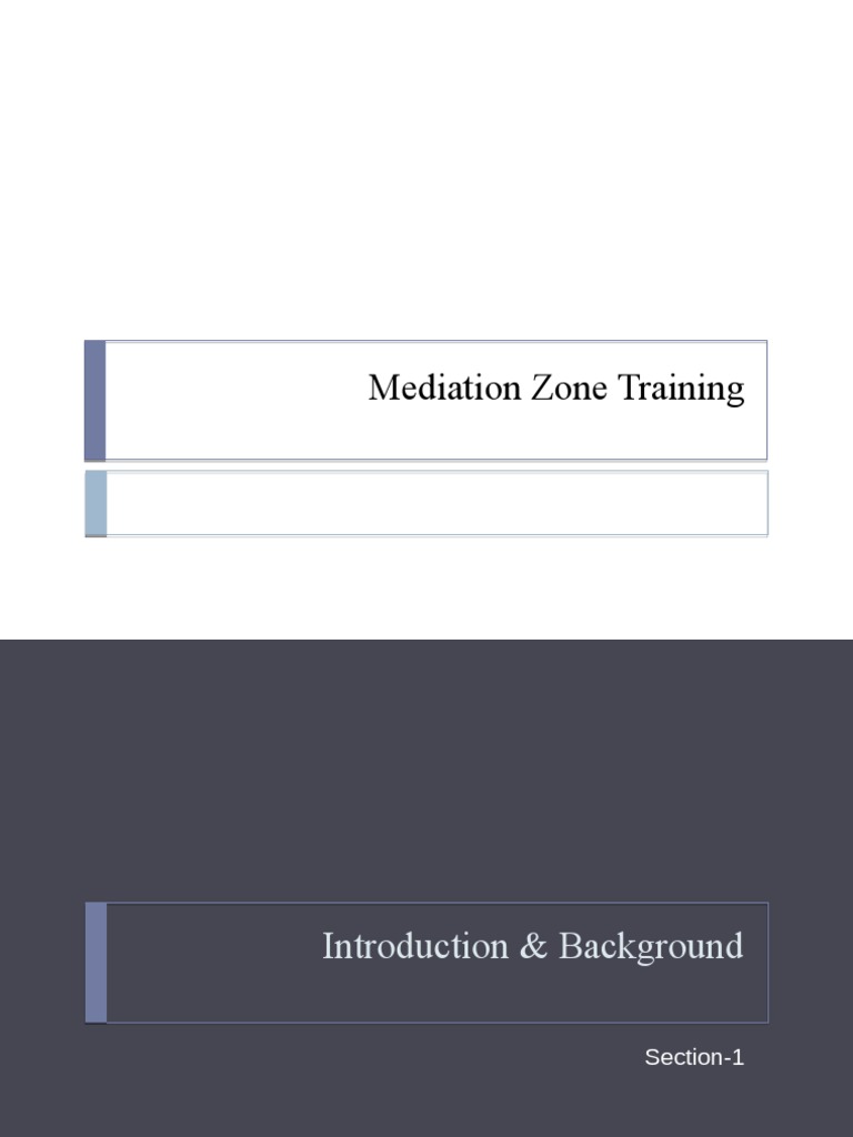 Mediation Zone Training | PDF