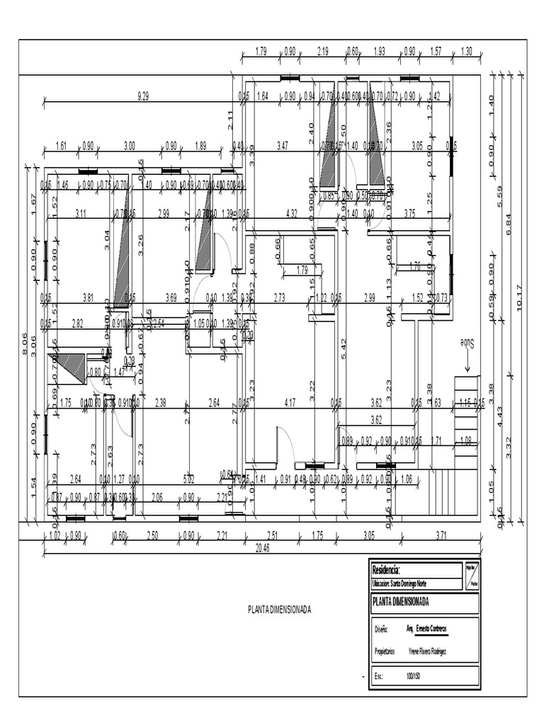Planta Dimensionada de Residencia | PDF