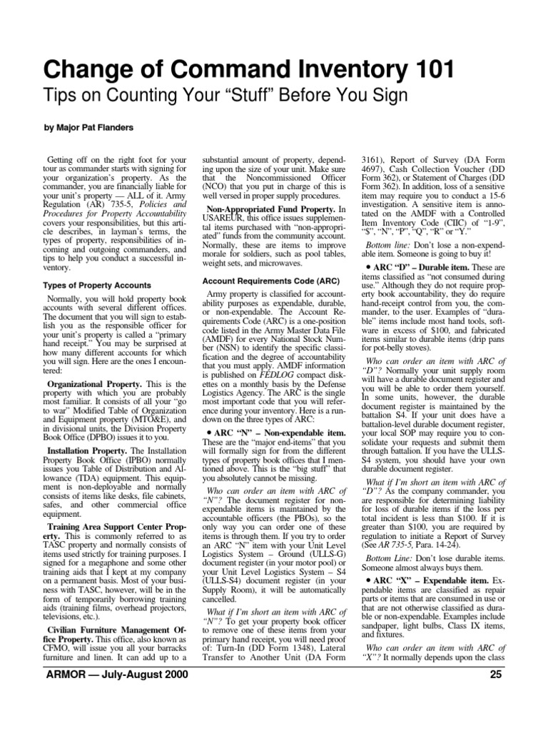 COC Inventory 101 | PDF | Inventory | Business