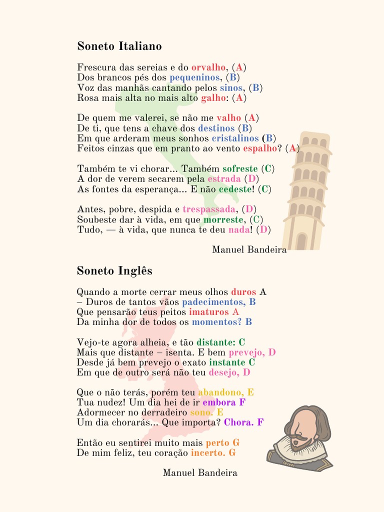Soneto | PDF | Estudos de Línguas Estrangeiras | Arte