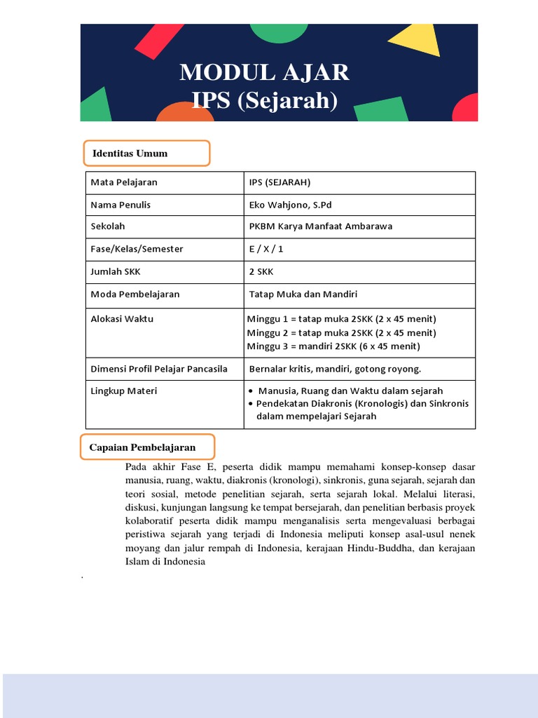 Eko Wahjono, S.PD - IPS (Sejarah) - Fase E | PDF | Filsafat