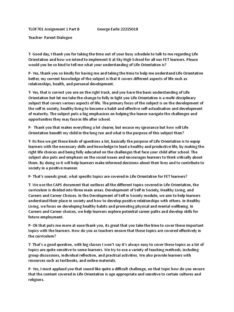 TLOF701 Assignment 1 Part B | PDF | Educational Assessment | Learning