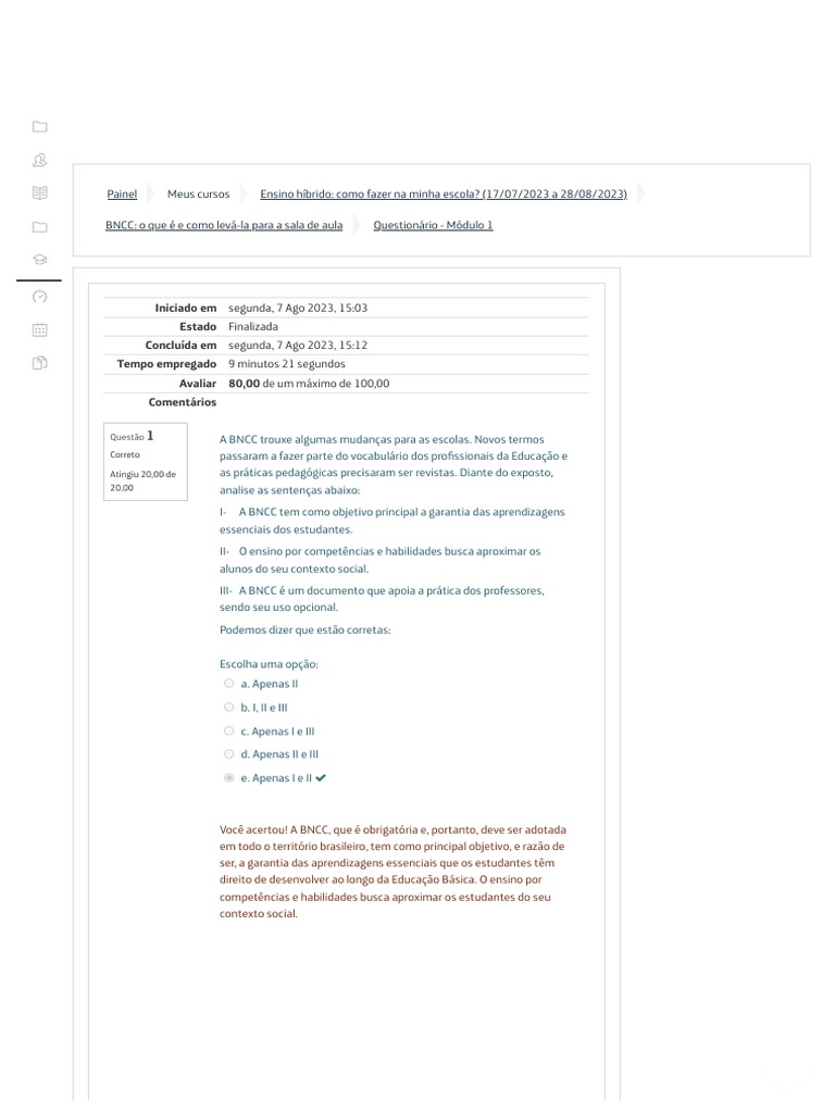 Questionário - Módulo 1 - Revisão Da Tentativa | PDF