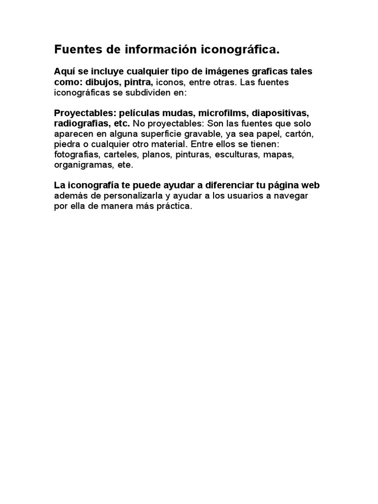 Fuentes de Información Iconográfica. | PDF