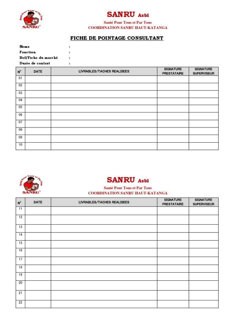 Fiche de Pointage Ads | PDF
