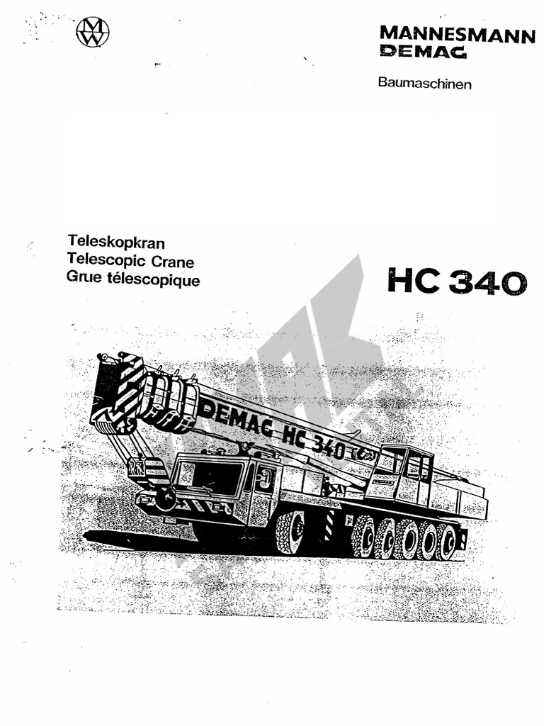 Loadchart Demag HC 340 | PDF