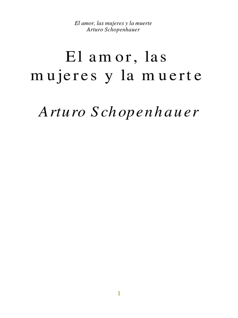 El Amor, Las Mujeres y La Muerte | PDF