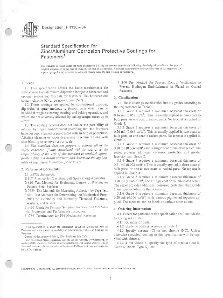 Astm-F 1136 M-04 | PDF