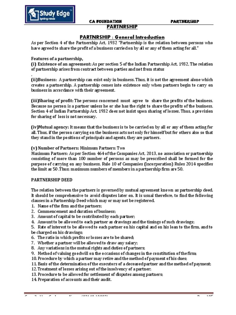Understanding Partnership Basics in India | PDF