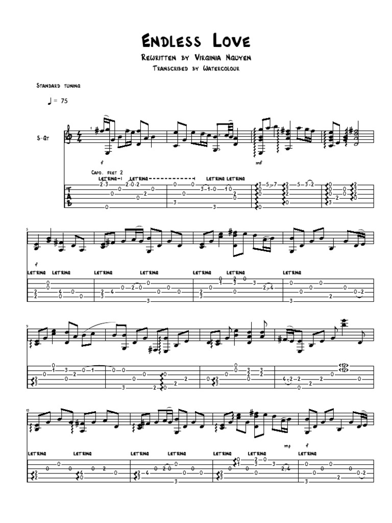Endless Love Guitar Tab by Virginia Nguyen | PDF