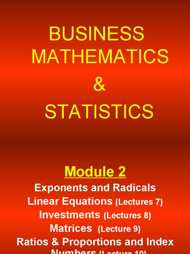 Bizmath Lecture7 | PDF | Factorization | Equations