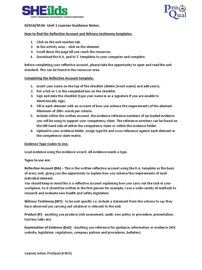 L6 Unit 1 Learner Notes Pdf 