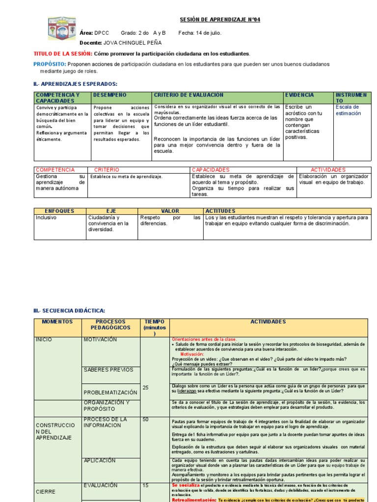 Sesión - Jova - 04 - DPCC - Primero | PDF