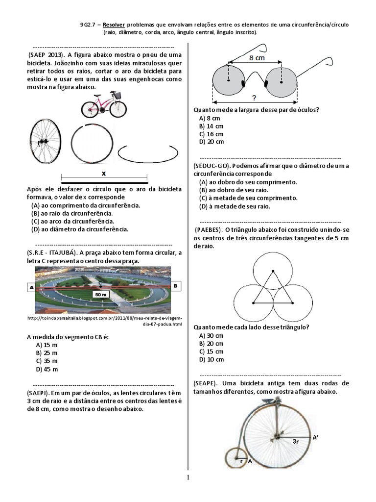 Atividade de Matemática | PDF | Círculo | Geometria