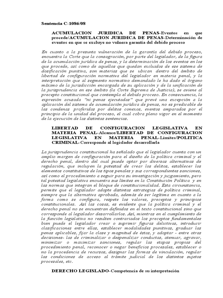 Corte Cons. Acumulacion Penas | PDF