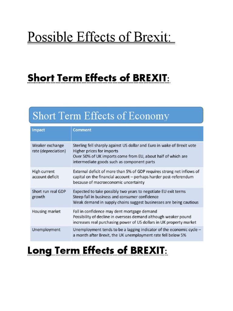 Effects of BREXIT | PDF