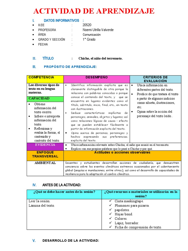 Sesión Chicho, El Niño Del Terremoto. | PDF