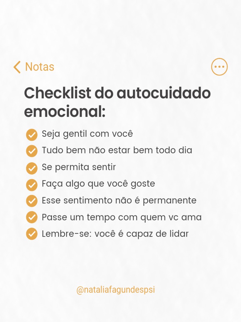 Checklist Autocuidado Emocional | PDF