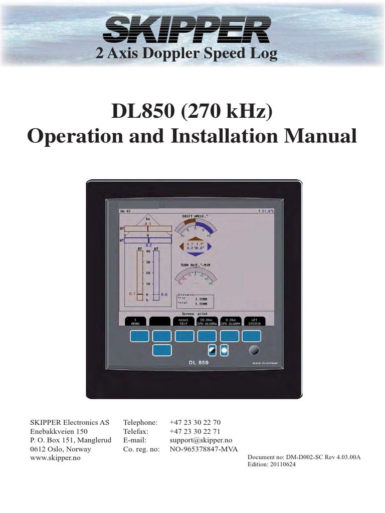 130-LogDop Skipper DL850 InstOper Manual 24-6-2011 | PDF | Menu ...