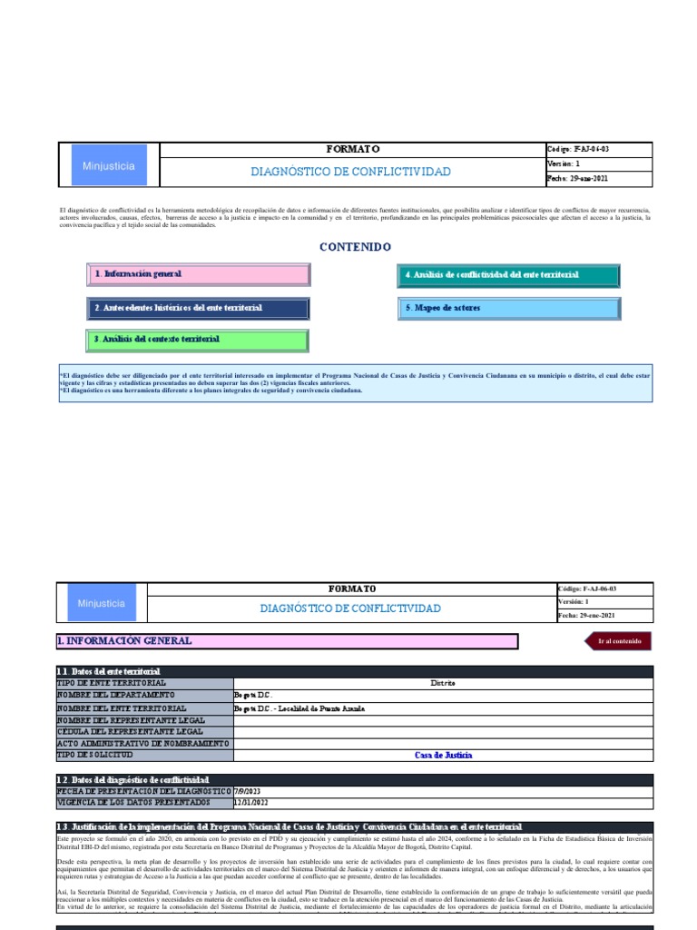 Formato Diagnóstico Conflictividad Puente Aranda | PDF