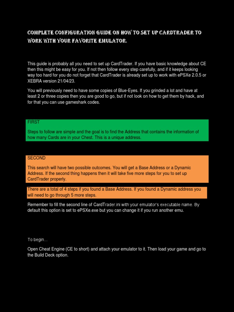 CE Guide On Setting Up CardTrader | PDF | Pointer (Computer Programming) | System Software