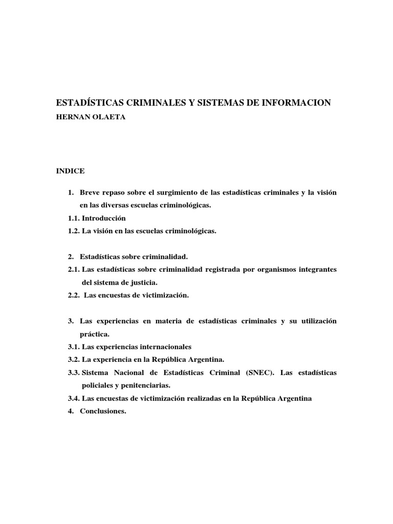 Articulo Estad Sticas Criminales IlsedPENDIENTE | PDF