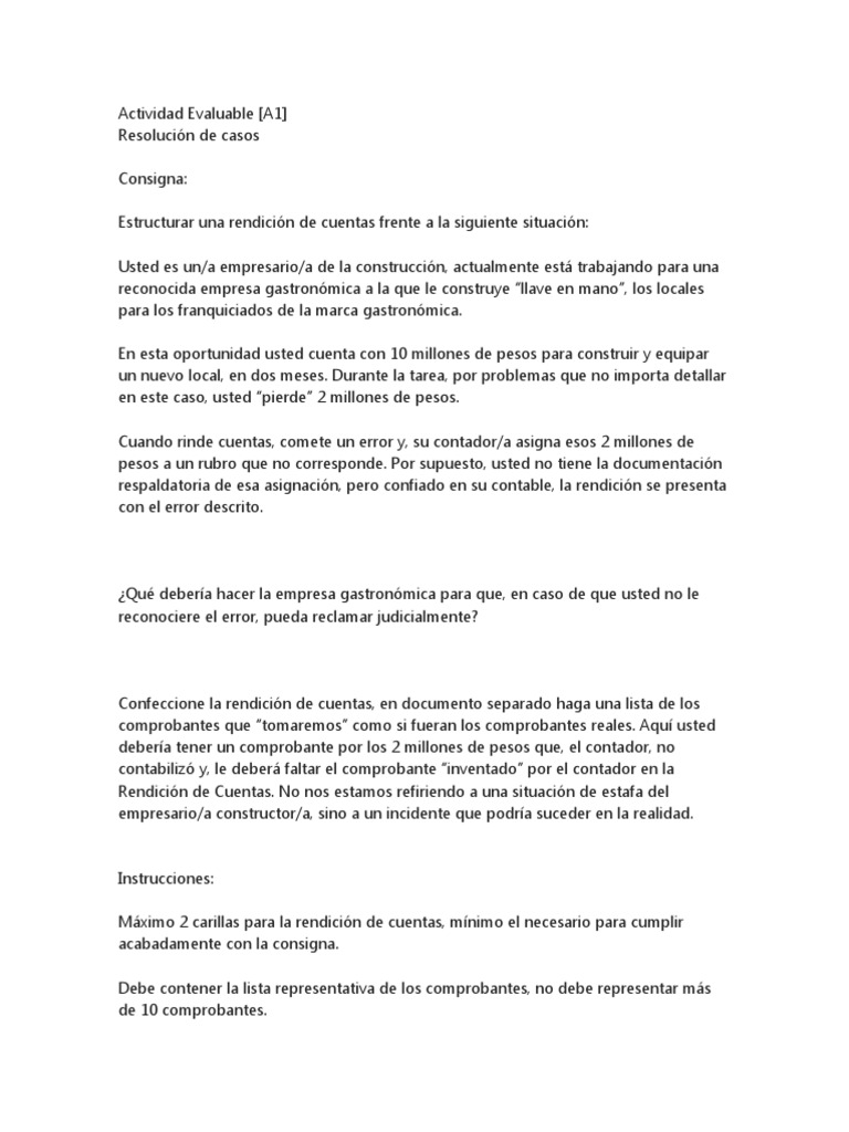 Actividad Evaluable Rendicion de Cuentas | PDF | Finanzas y dinero