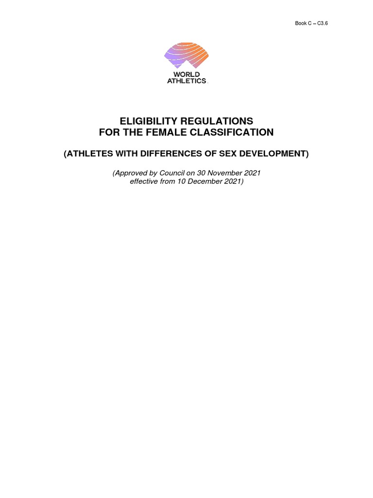 Female Classification Eligibility Regulations | PDF