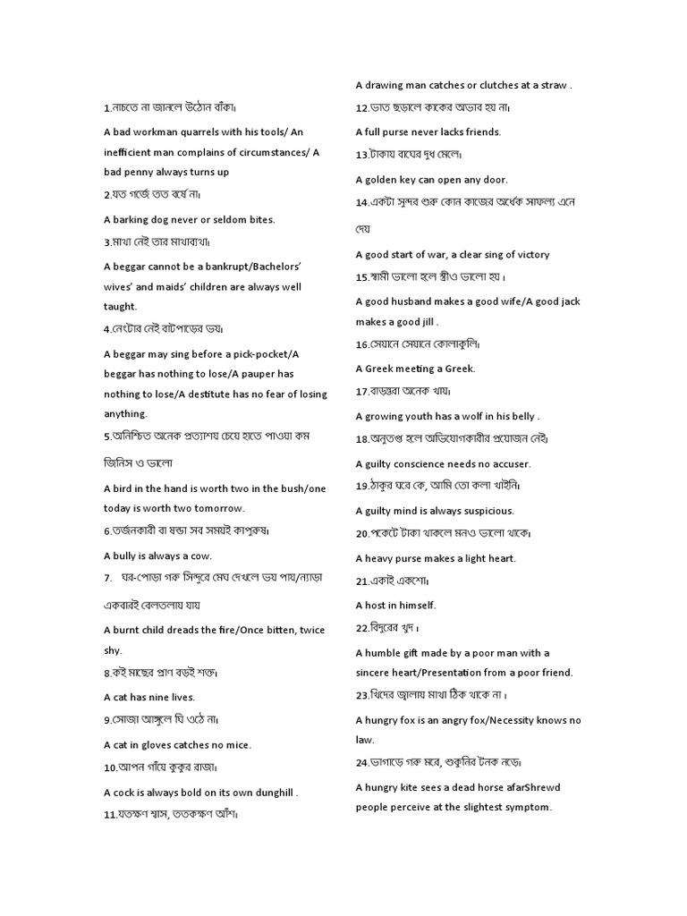 Proverbs New Sheet Pdf