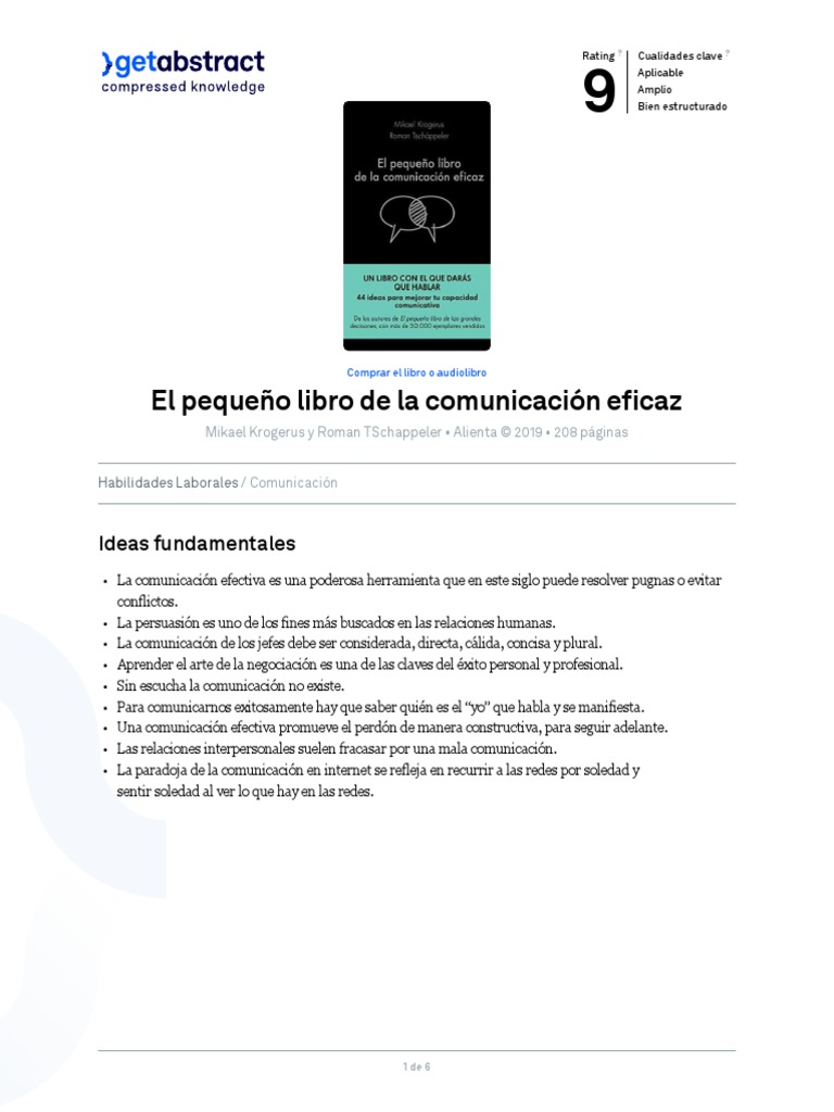 Libro de La Comunicacion Eficaz Krogerus Es 37659 | PDF | Comunicación | Persuasión