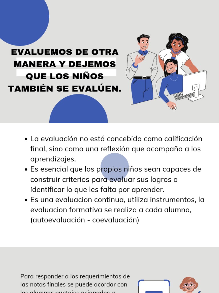 Evaluemos de Otra Manera y Dejemos Que Los Niños También Se Evalúen. | PDF Evaluemos de Otra Manera y Dejemos Que Los Niños También Se Evalúen. | PDF