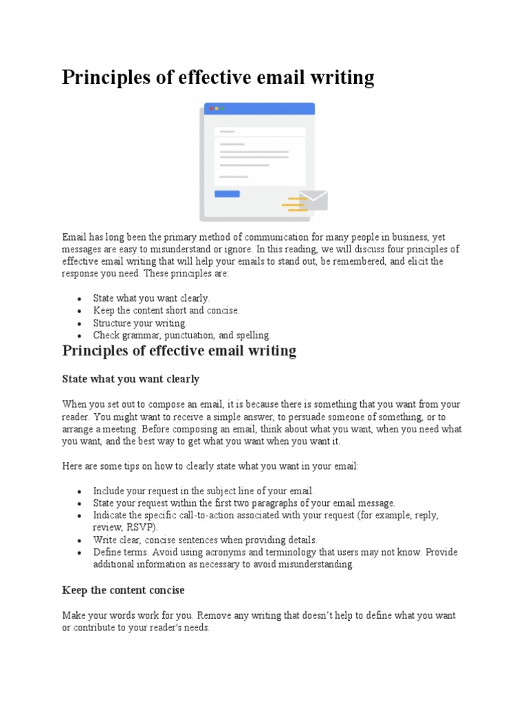 Principles of Effective Email Writing | PDF