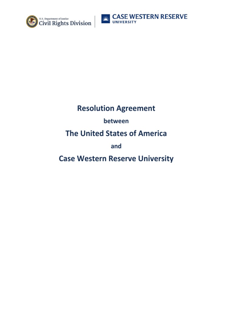 DOJ-CWRU Resolution Agreement | PDF | Title Ix | Sexual Harassment DOJ-CWRU Resolution Agreement | PDF | Title Ix | Sexual Harassment