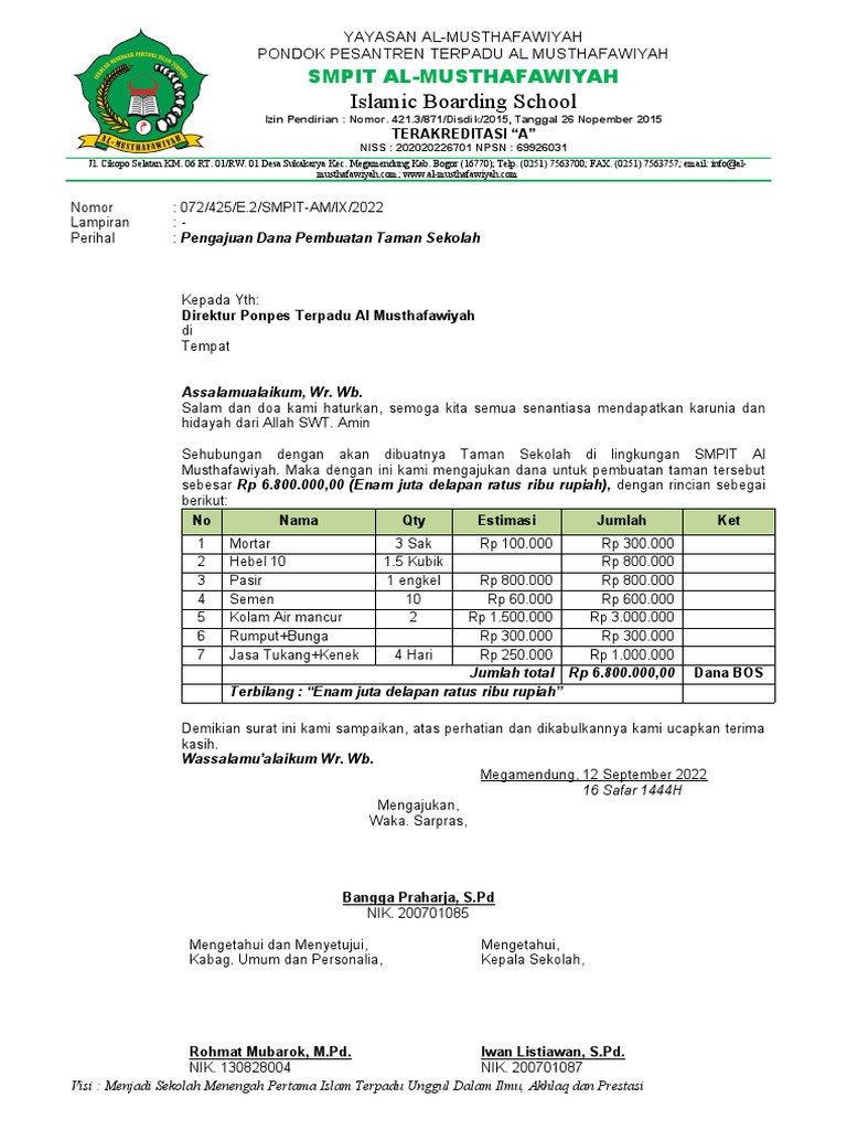 Surat Pengajuan Pembuatan Taman | PDF