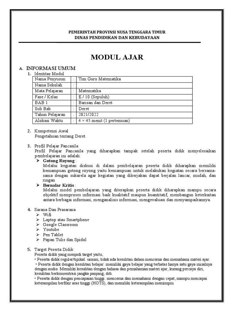 Modul 2B Barisan Dan Deret | PDF