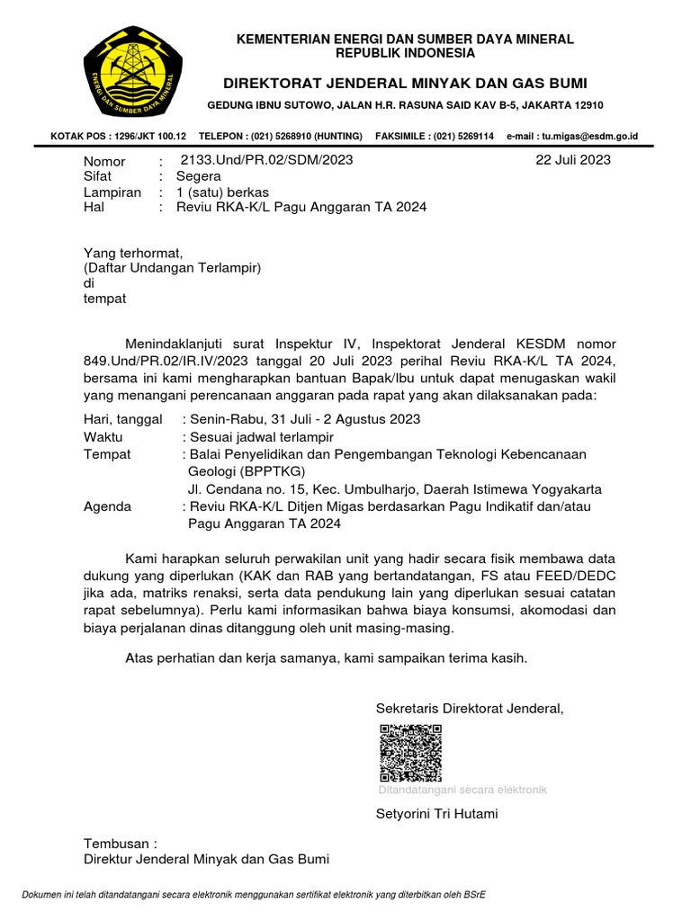 Surat Reviu RKA DJM PA TA 2024 - 22072023 | PDF