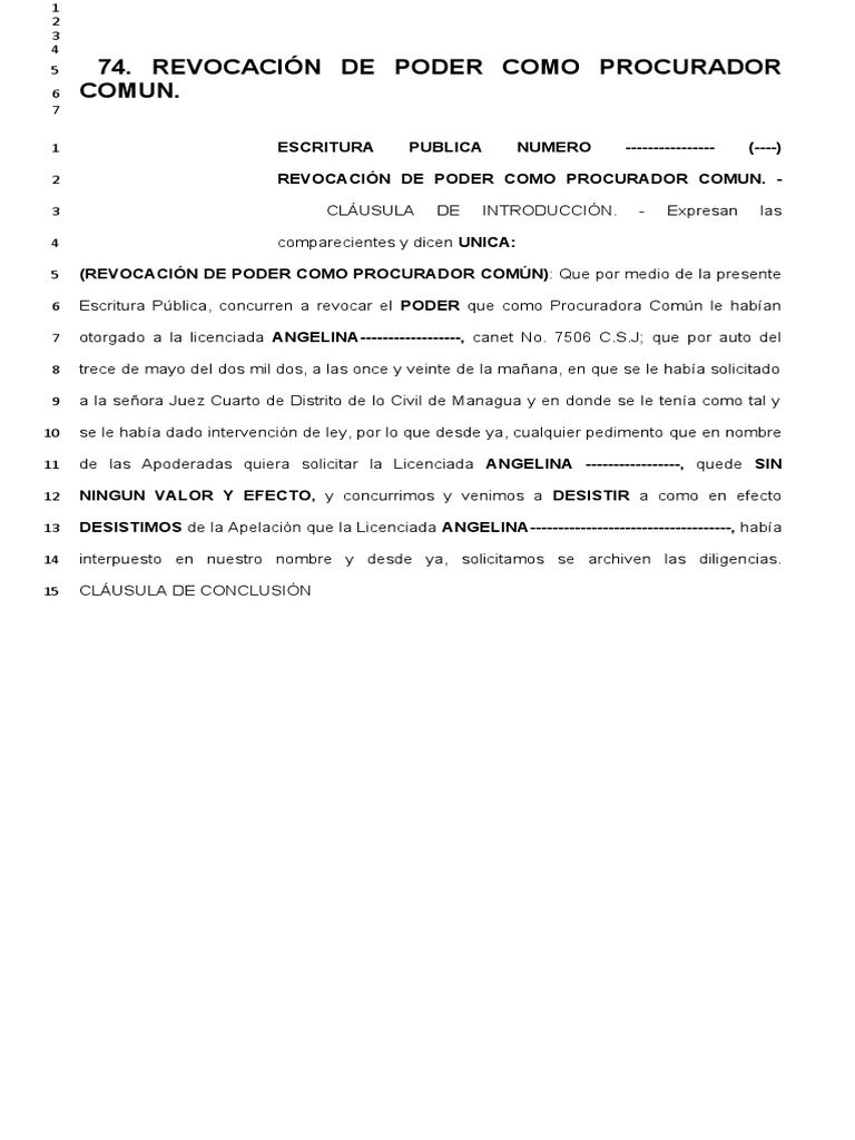 Revocación de Poder Como Procurador Comun | PDF